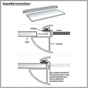 Deco Window 36" X 9" Tempered Glass Shelf for Wall Floating Shelves 8mm Thick Bathroom Storage Organizer with Concealed Mount (Black)