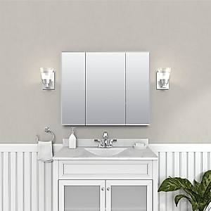 Zenith M36, Beveled Tri-View Medicine Cabinet, Frameless