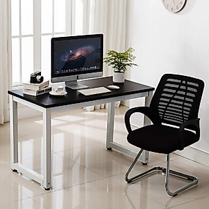TimmyHouse PC Laptop Computer Desk Table Workstation Home Office Furniture Board Black