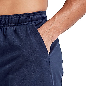 Hanes Men's Originals Cotton Pockets, Pull-On Jersey Gym Shorts, 7", Athletic Navy