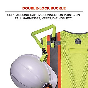 Lanyard with Buckle End, Easily Attaches to Hard Hat, Tools, or Small Valuables, Weight Capacity 2lbs, Ergodyne Squids 3150,Lime