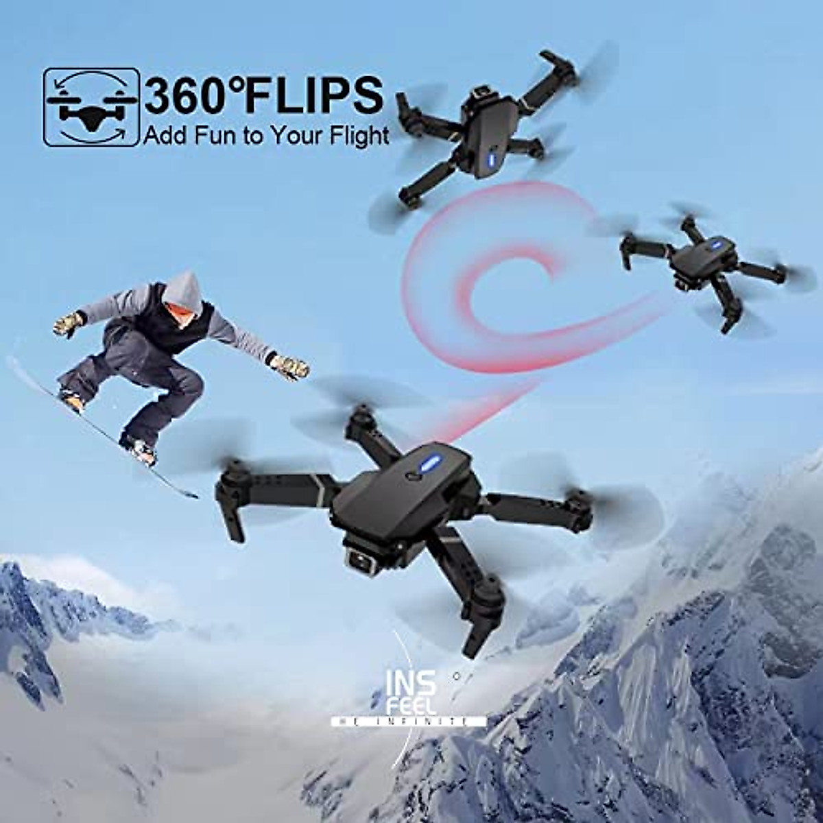 Mini Drone with Camera for Adults - Christmas Toy Gift for Teenage Boy Girl Kids Beginner Age 8-10-12 Years Old - RC Quadcopter Multirotors | Foldable UAV | WiFi HD FPV Live Video | One Key Take Off/Land | Altitude Hold | Headless Mode | 360° Flip | Carry