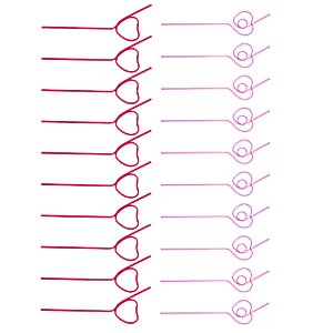 DOITOOL 40pcs Valentines Drink Straws Heart Shape Juice Coffee Straws Decorative Tea Water Straws Bendy Beverage Drinking Straws for Anniversary