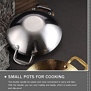 Hemoton Alcohol Pot Cooking Pot Small Stockpot Metal Grilling Wok Cast Iron Wok Omelet Sauce Pan Non Stick Wok Pan Steel Wok Grilling Pan Pasta Pots Chinese Work Spain Stainless Steel