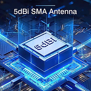 USB WiFi Adapter, ElecMoga 1300Mbps WiFi Dongle USB 3.0 Dual Band 5G/2.4G Wireless Network Adapter for Desktop Laptop PC, Dual 5dBi Antennas, Supports Windows 11/10/8.1/8/7, Mac OS 10.9-10.15