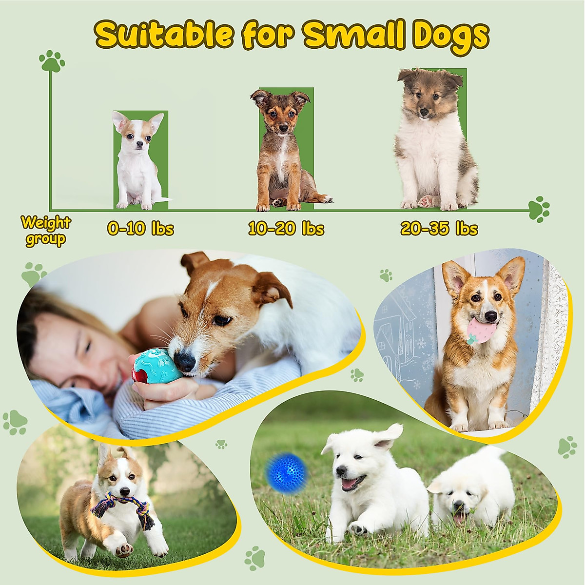 Eefitoys 22-in-1 Puppy Teething Chew Toy Set, Dog Toys with Rope, Squeaky Toys & Treat Balls for Small Dogs