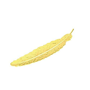 Novelty Metal Classical Feather Bookmark-Gold