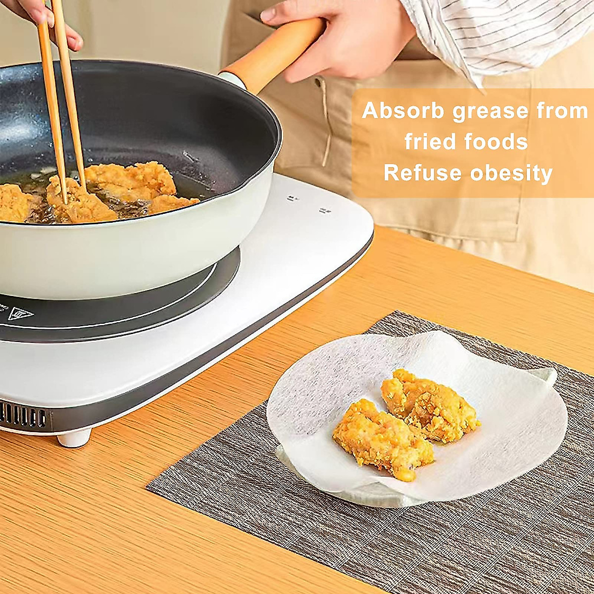 KLVEU 36 Sheets Kitchen Oil Absorbing Paper for Food Scum Oil Absorbing Sheets for Cooking ,Food Blotting paper Used for Soup, Fried Food to Absorb and Remove the Grease Fat