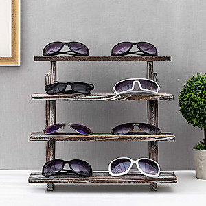 MyGift 4 Tier Cascading Torched Wood Kitchen Countertop Cupcake Bakery Retail Merchandise Display Riser Stand Rack