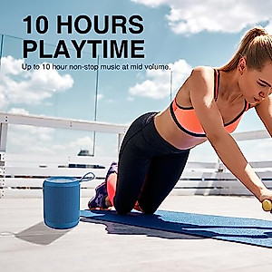 MEGATEK Portable Bluetooth Speaker, Loud HD Sound and Well-Defined Bass, IPX5 Waterproof, up to 10 Hours of Play, Aux Input, Wireless Speaker with Clip for Home, Outdoor and Travel (Teal)