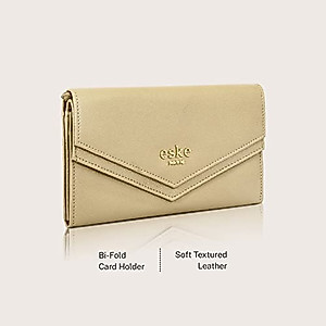 eské Bianca - Envelope Wallet in Genuine Leather - RFID - Holds Cards, Coins and Bills - Compact Design with Pockets - For Everyday Use - Travel Friendly - Water Resistant - For Women