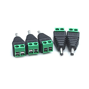 Sscon 10pcs Male DC Power Connector 3.5mm x 1.35mm Cable Jack Adapter Connector Plug for Security Camera Green