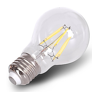 12Vmonster DC 12V 6 Watt Warm White 2700k LED Edison Filament A60 A19 Light Bulb E26 E27 Medium Base Lamp DC 12V 24V 36V Camping RV Cabin DC Battery Bank System Lighting Tesla Powerwall Motor Home PV