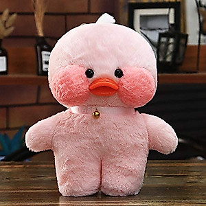 Duck Stuffed Animal,Soft Plush Toy for Kids Girls, Hugglable Stuffed Toy with Cute Hat and Costume, Best Gifts for Christmas 12in/30cm (Pink Black)