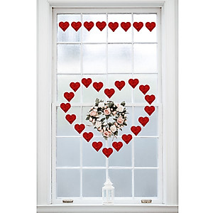 ricluck 500 Pieces Valentine's Day Heart Stickers, Valentines Love Decorative Labels, Red Heart Labels for Craft, DIY, Envelopes, Gift Decorate for Wedding, Anniversaries, Mother's Day, HEMFLAG0024