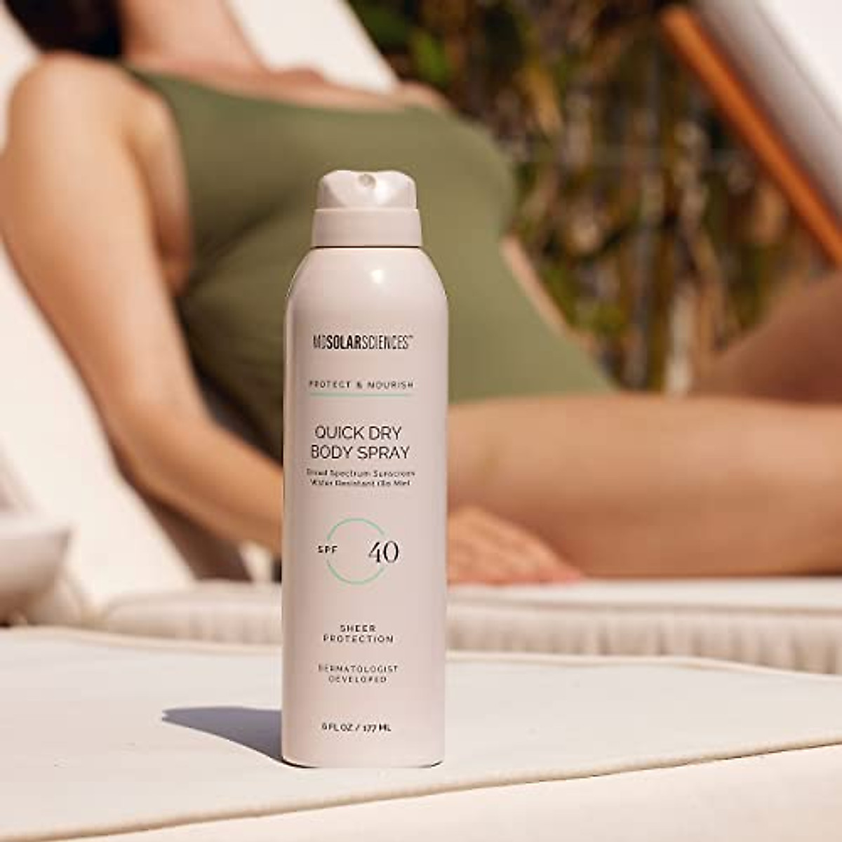 MDSolarSciences Quick Dry Body Spray SPF 40, Non-Greasy, Fast-Drying Sunscreen Spray Provides 80 Minutes of Water-Resistant Broad Spectrum Sun Protection, 6 Fl Oz