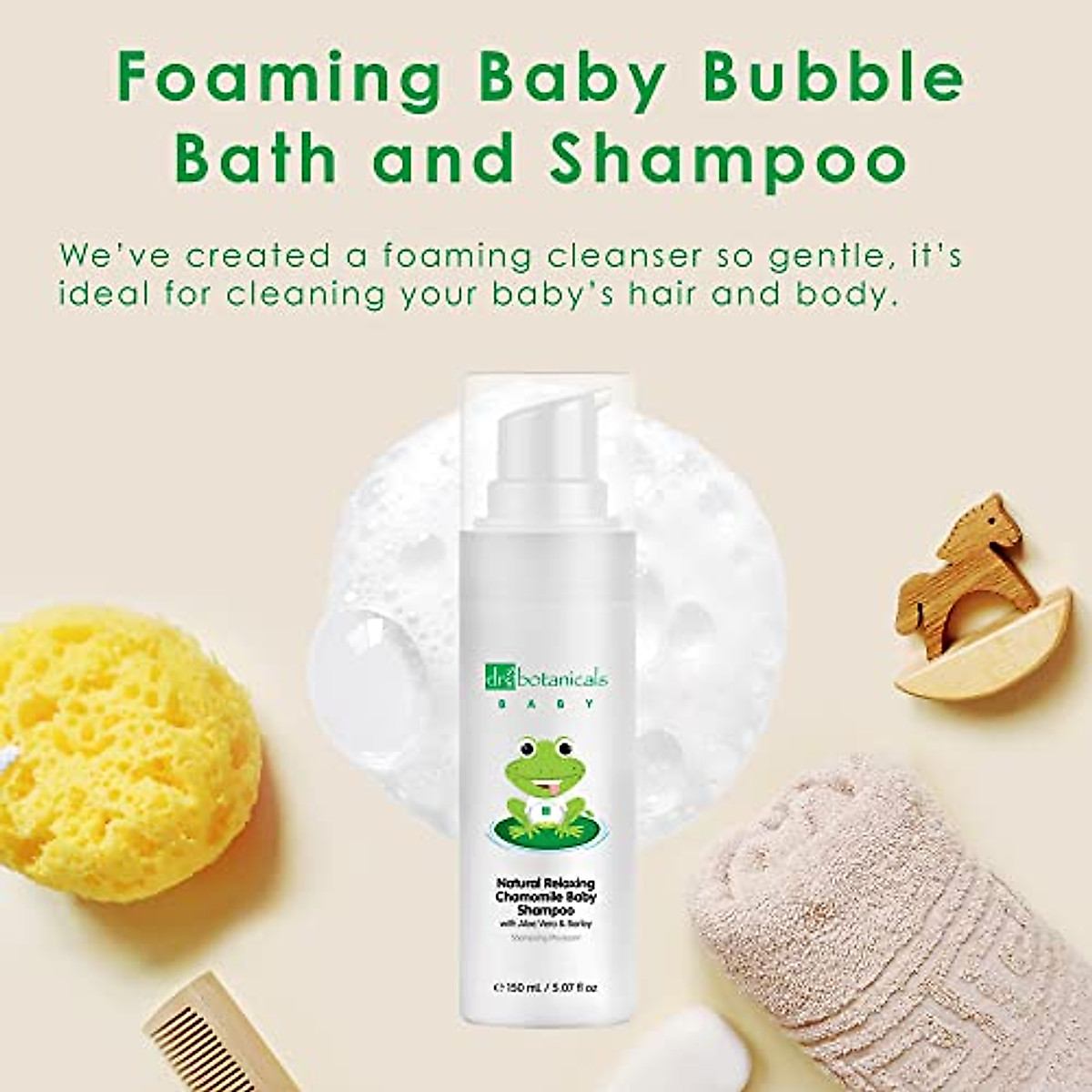 Dr Botanicals Natural Relaxing Chamomile Baby Shampoo with Aloe Vera and Barley| | Natural, Vegan & Dermatologically Tested | 5.07 FL Oz