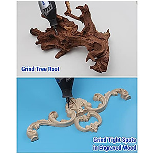 Mars-Rock Carbide Burr Set Compatible with Dremel 1/8" Shank 20PCS Die Grinder Rotary Tool Rasp Wood Carving Bits Accessories Attachments Metal Grinding Engraving Cutting Trimming Porting Double Cut