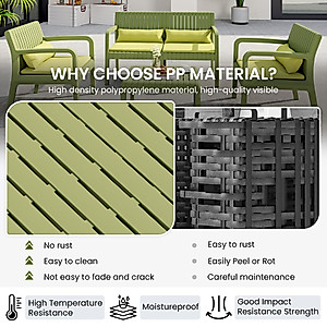 UDPATIO Resin Patio Furniture Set, No Rust Modular Outdoor Sectional Sofa Set, All Weather Patio Conversation Set, for Backyard, Deck, Poolside with Coffee Table, 4pc Grey