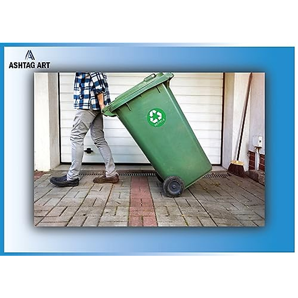 Ashtag Art Organize Trash and Recycling bin by Using Our Durable Trash Recycle Stickers .Each Measuring 5x5 inch Radius Designed to Simplify Your Garbage bin