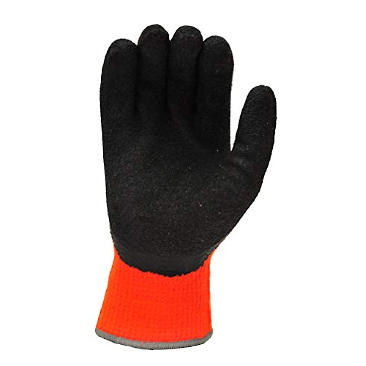 G & F 1528L GripMaster Cold Weather Outdoor Work Gloves, Winter Driving Gloves, Micro-Foam Latex Double Coated, heavy Duty, Large, 1 Pair, Orange