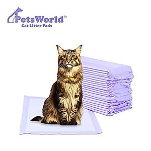 PETSWORLD Fresh Scented Cat Pads Refills for Tidy Cats Breeze Litter System 50 Pads for Cat Litter Box, 16.9x11.4 Inch