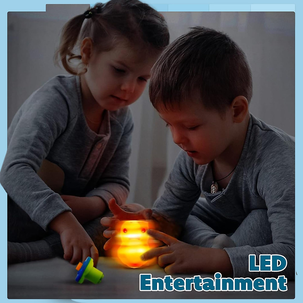 Light Up Animal Spinning Tops for Kids, 8 UFO Toys with Flashing LED Lights, Fun Birthday Party Favors, Goodie Bag Fillers Gift for Boys and Girls 3 4 5 6 7 8