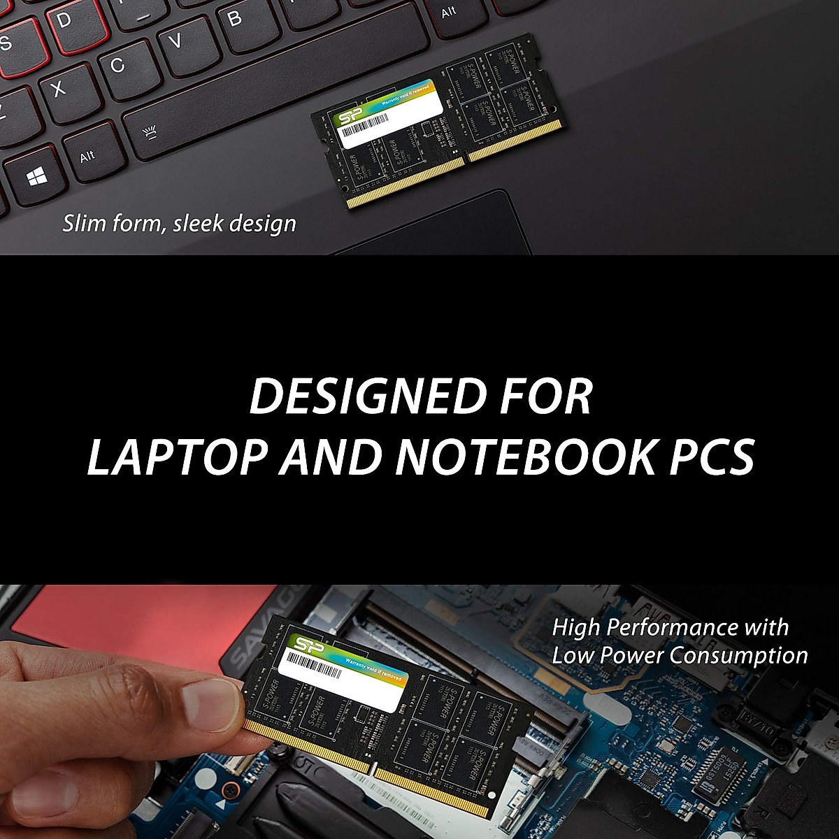 Silicon Power DDR4 32GB (2x16GB) 2666MHz 260-pin CL19 1.2V SODIMM Laptop RAM Computer Memory SU032GBSFU266B22AB