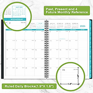 2023-2024 Monthly Planner/Calendar - 18-Month Planner with Tabs & Pocket, July 2023 - December 2024, Contacts and Passwords, 8.5" x 11", Thick Paper, Twin-Wire Binding - Black