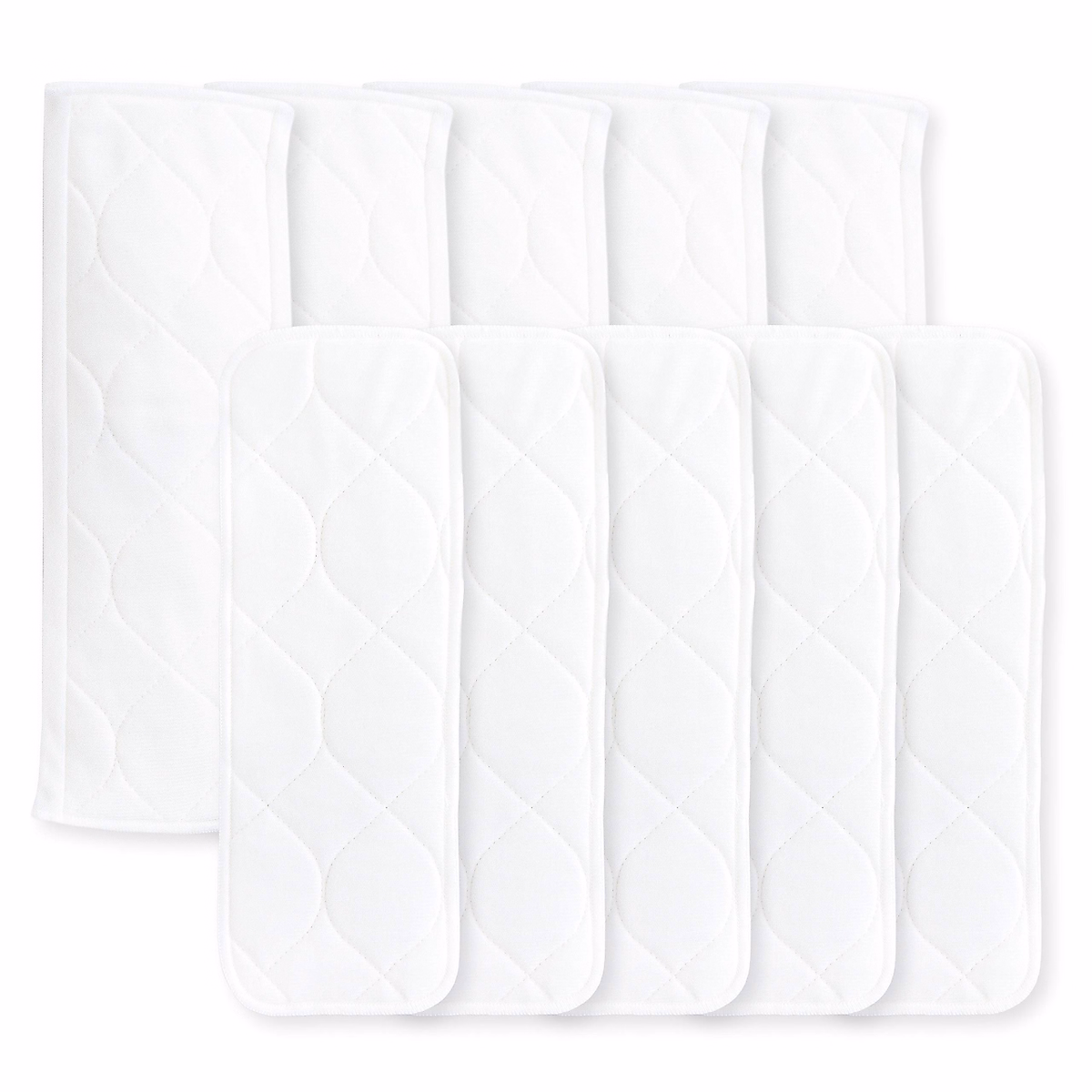 Smart Nappy Cloth Diaper Reusable Inserts, Set of 10, Fits Honest Hybrid Diaper Cover, Fits Amazing Baby SmartNappy Cover, Pocket-Sling Compatible, 5 Tri-fold & 5 Boosters, Size Med/Large