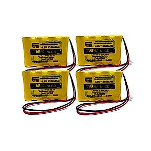 4PC UNITECH D-A1200BT, SL026-139 Emergency Light Battery 4.8V 1.2Ah