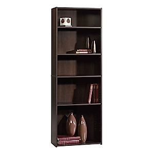 Sauder Beginnings 5-Shelf Bookcase, Cinnamon Cherry finish