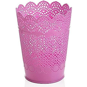 Krimo Plastic Slim Oval Trash Can, Wastebasket, Garbage Container Bin for Bathroom, Bedroom, Home Office(Purple)