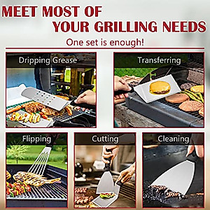 Joyfair 30Pcs Griddle Accessories Kit, Outdoor BBQ Flattop Grill Tool Set with Melting Dome for Camping Grilling Teppanyaki, Include Stainless Steel Basting Cover Burger Press Turner Spatula