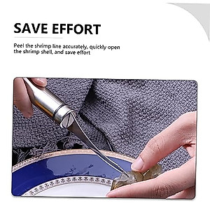 BESTonZON 3pcs Stainless Steel Shrimp Opener Specialty Tools Metal Cookie Cutters Cleaning Gadgets Seafood Shell Peeler Shrimp Cleaner Knife Remover Shrimp Seafood Tool Shrimp Tools Peeling