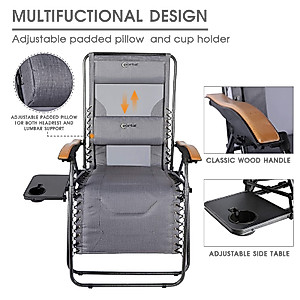 PORTAL Zero Gravity Chair, Oversized, Grey-1 Pack