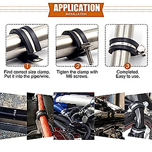 ISPINNER 52pcs Cable Clamps Assortment Kit, 304 Stainless Steel Rubber Cushion Pipe Clamps in 6 Sizes 1/4" 5/16" 3/8" 1/2" 5/8" 3/4"
