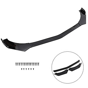 cciyu 3pcs Universal Front Lip Splitter Bumper Adjustable Spoiler Lip ABS Fit for Most Cars