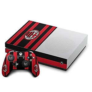 Head Case Designs Officially Licensed AC Milan Home 2021/22 Crest Kit Vinyl Sticker Gaming Skin Decal Cover Compatible with Xbox One S Console and Controller Bundle