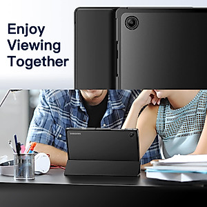 JETech Case for Samsung Galaxy Tab A8 10.5-Inch 2022 (SM-X200/X205/X207), Slim Translucent Back Tri-Fold Folio Stand Protective Tablet Cover, Auto Wake/Sleep (Black)