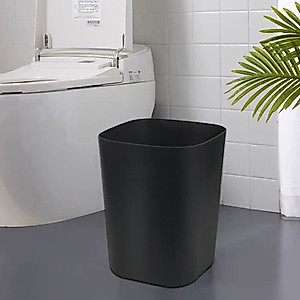 Besli 2 Gallon Small Trash Can Garbage Can Wastebasket for Bathroom Bedroom Kitchen Office (Black, 1 Pack)