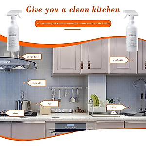 RJDJ Multi-purpose Kitchen Cleaner, Foam Heavy Oil Cleaner Spray, for Oven, Stovetop, Refrigerator (1pcs)