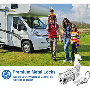 Sissinda Cam Locks Cabinet Locks Keyed Alike,1-1/8Inch Cylinder Fits on 0.9Inch Max Panel Thickness,Secure Drawer RV Camper Trailer,Zinc Alloy(1-1/8Inch 12Pcs)