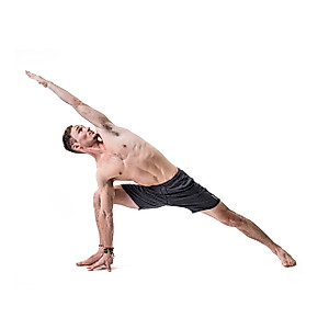 YOGA CROW Men's Swerve Yoga Training Shorts w/Non-Restrictive Inner Liner - 7" Inseam, Workout, Gym, Running, Training - Heather Grey/MD