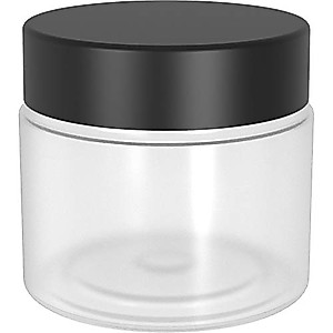 1oz Containers with Lids Lip Scrub/Gloss Containers, Empty 1 oz Jars 30G/30ml- Travel Cosmetic Containers w/Lids- Clear 1 Ounce Makeup Sample Container, Cream, Lotion, Liquid - BPA Free (24)