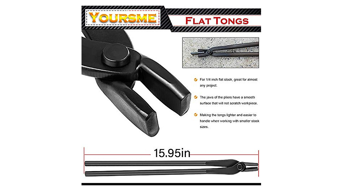Blacksmith Tongs Set - Complete 4-Piece Forging Tool Kit