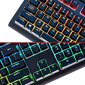 WEILIN Texture Tactility Backlit Keycaps Replacement for Cherry 2.0/5.0/6.0/9.0 Gaming Keyboards (Black)