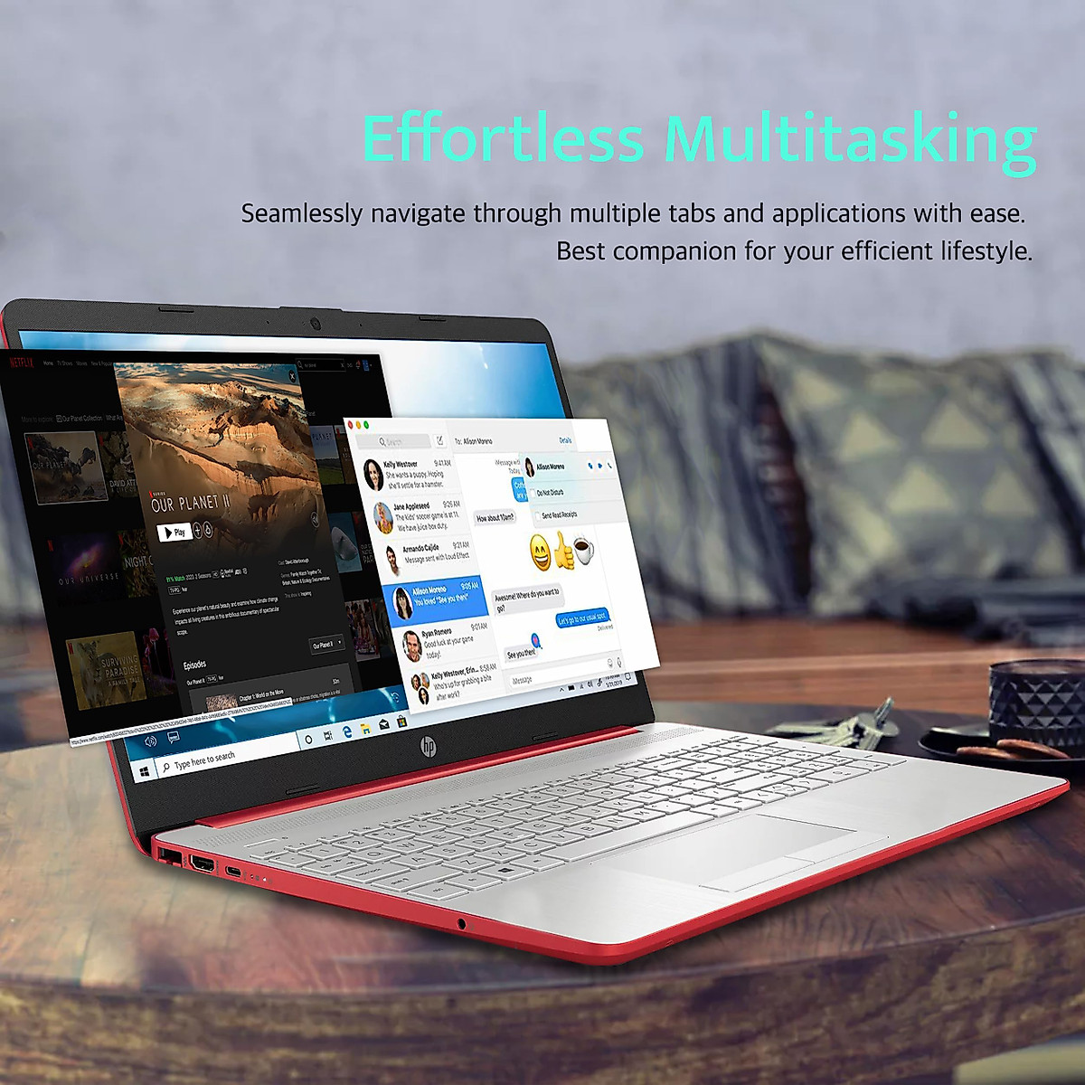 HP 15.6” HD Student Laptop, Intel Pentium Silver N5030, 32GB RAM, 2TB PCIe SSD, Intel UHD Graphics, HD Webcam, Numpad, Wi-Fi 5, Bluetooth, Win 10 S, Red, 32GB Snowbell USB Card