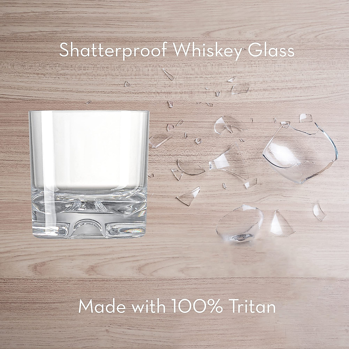 Unbreakable Plastic Whiskey Glasses (Set of 4) 9 oz Dishwasher Safe, Shatterproof Tritan Drinking Glasses for Whiskey, Durable Plastic Wine Glass, Plastic Rocks Glass, Bar Glasses Sets for Home