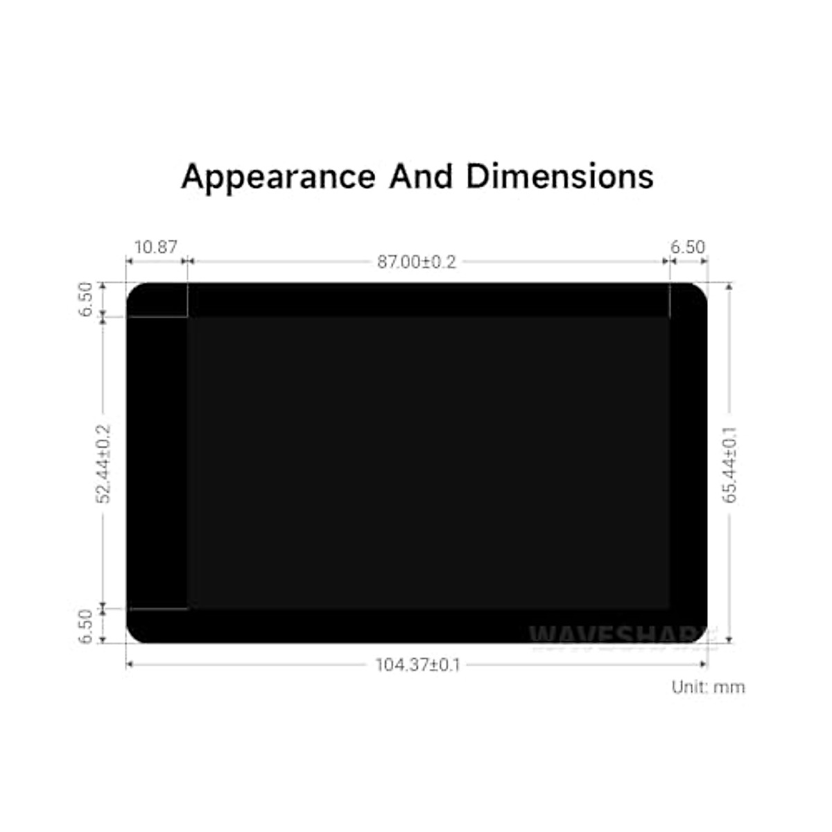waveshare 4inch Capacitive Touch Display Compatible with Raspberry Pi5/4B/3B+/3A+/CM3+/4 480×80 Resolution DSI Interface IPS Optical Bonding Screen